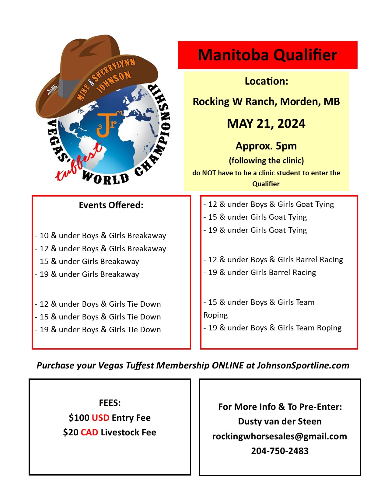 Vegas Tuffest Qualifier Schedule – Johnson Sportline