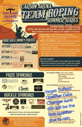 Stand Alone Team Roping Event Schedule – Johnson Sportline